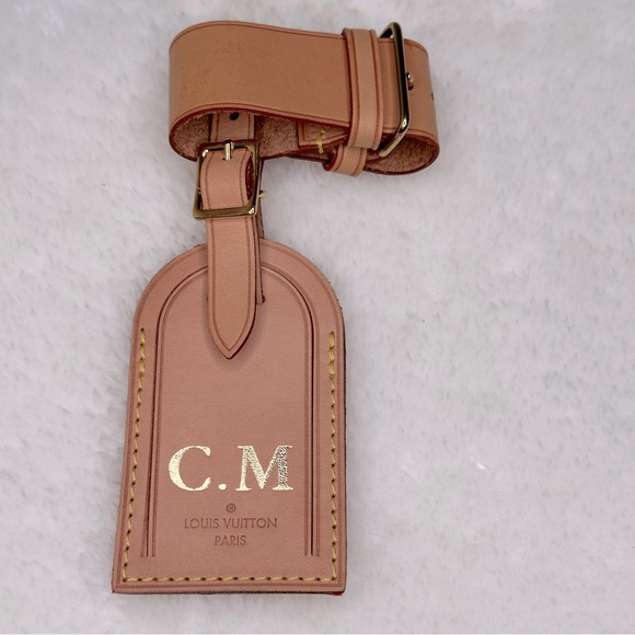 Louis Vuitton | Bags | Louis Vuitton Vachetta Leather Luggage Name Tag ...